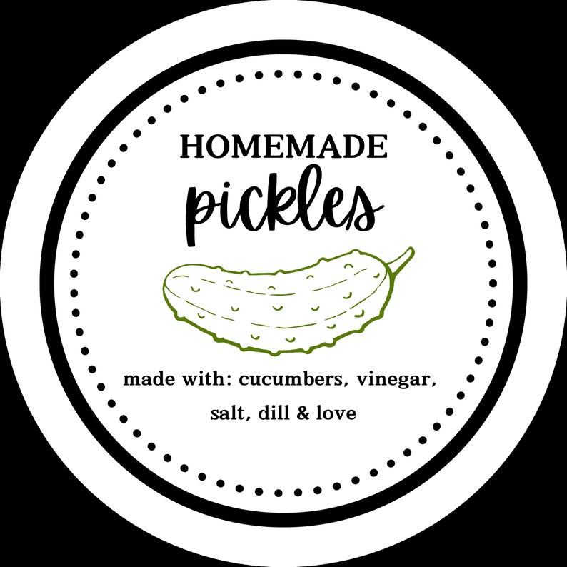 Custom Pickle Jar Label: Personalized Ingredient Canning Round Sticker ...