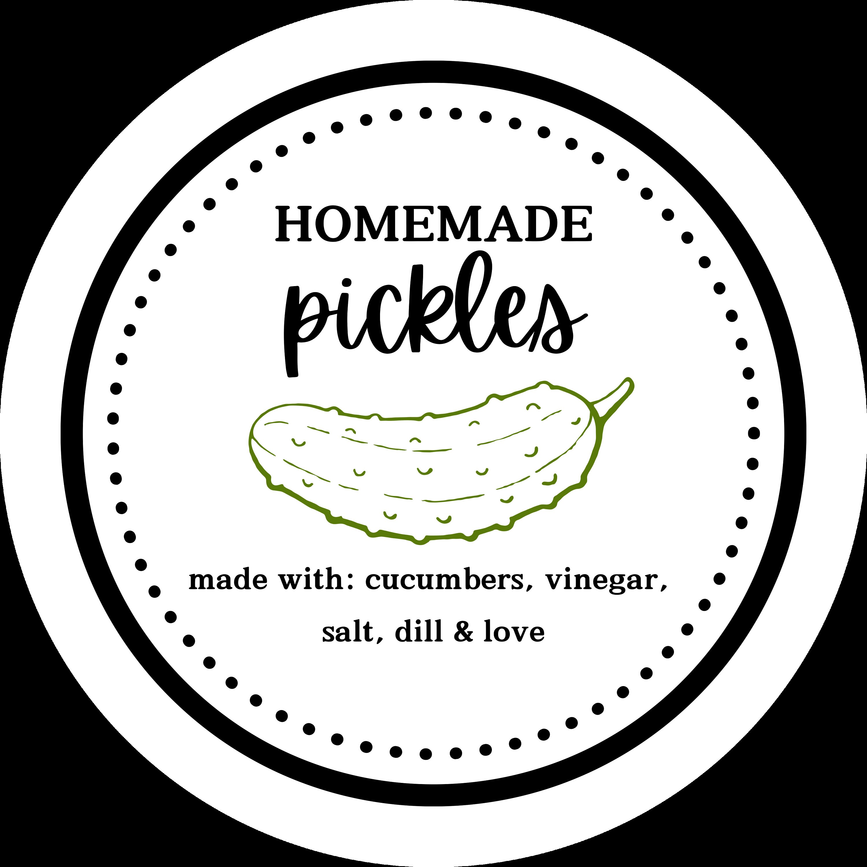 Custom Pickle Jar Label: Personalized Ingredient Canning Round Sticker ...