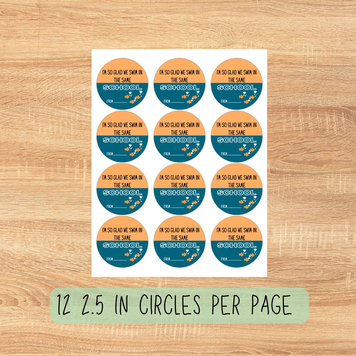 Im so Glad We Swim in the Same School Printable Valentine for Kids ...