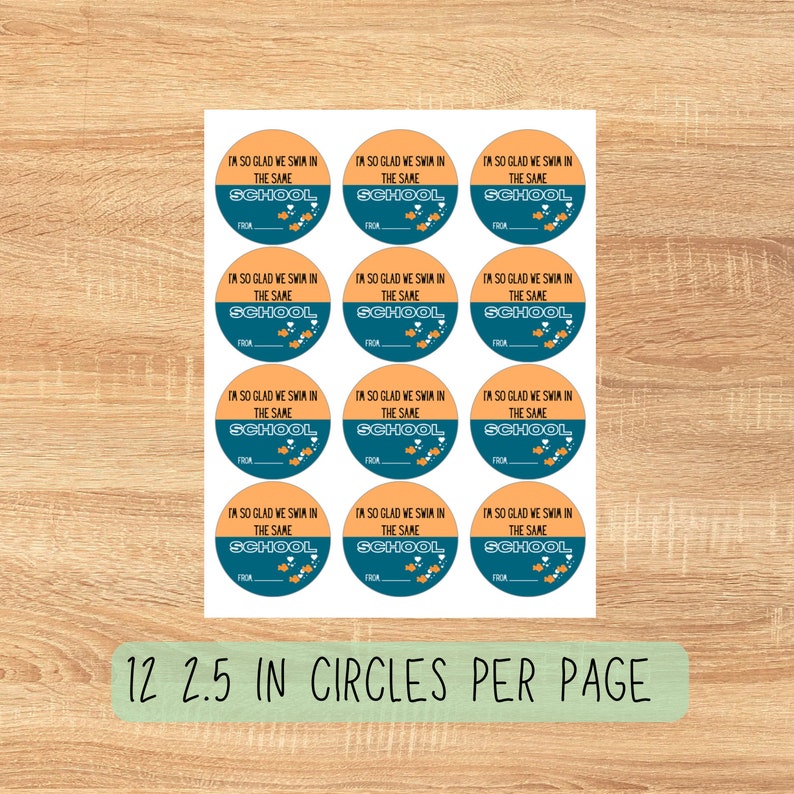 Im so Glad We Swim in the Same School Printable Valentine for Kids ...