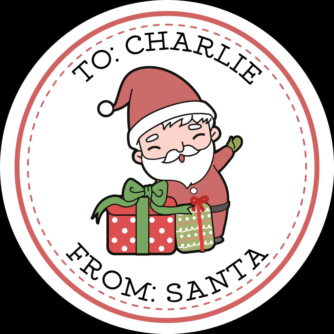 Personalized Santa Gift Holiday Labels: Custom North Pole Christmas ...