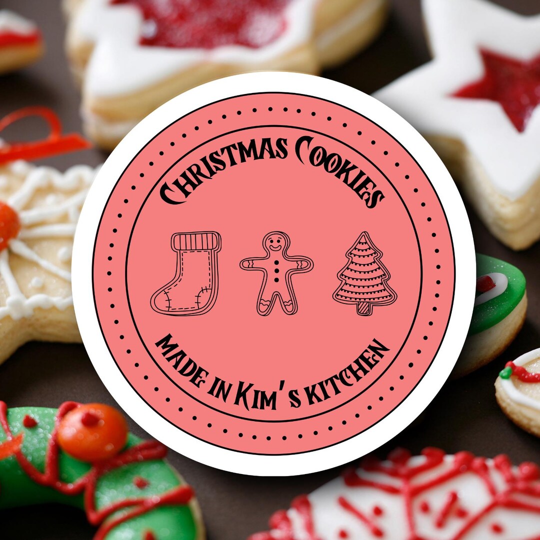 Personalized Holiday Baking Labels | Vintage Christmas Cookie Gift Tags ...