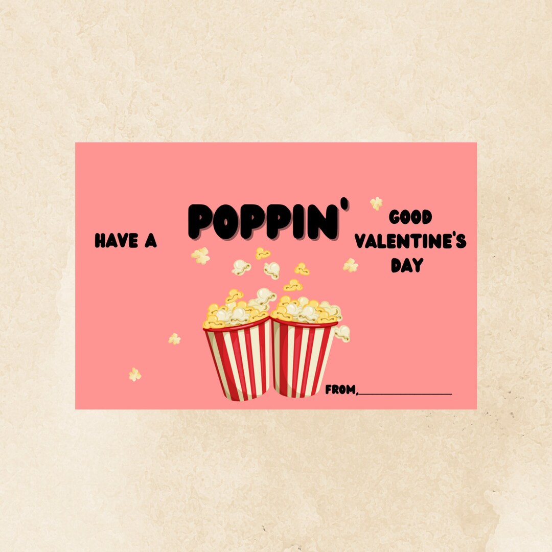 Have a Poppin’ Good Valentine’s Day Printable Valentine for Kids - Etsy