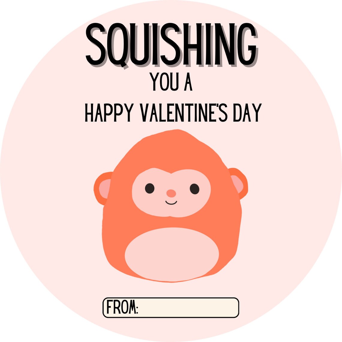 Squish Printable Valentines Kids / Cute Printable Valentine - Etsy