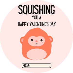 Squish Printable Valentines Kids / Cute Printable Valentine - Etsy