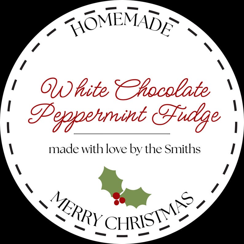 Personalized Christmas Candy and Baked Goods Labels | Custom Fudge ...