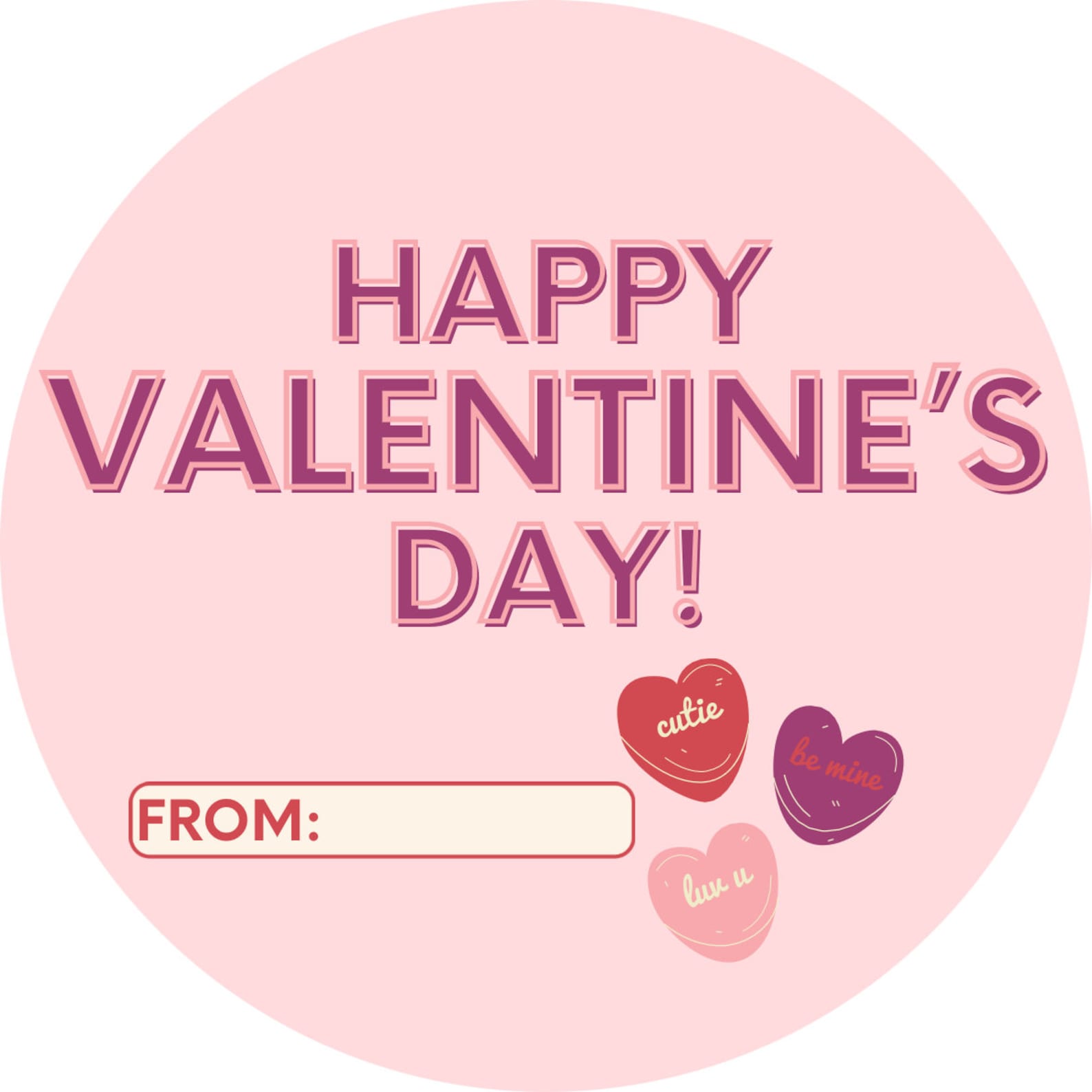 Retro Valentine Printable / Candy Heart Printable Kids / - Etsy