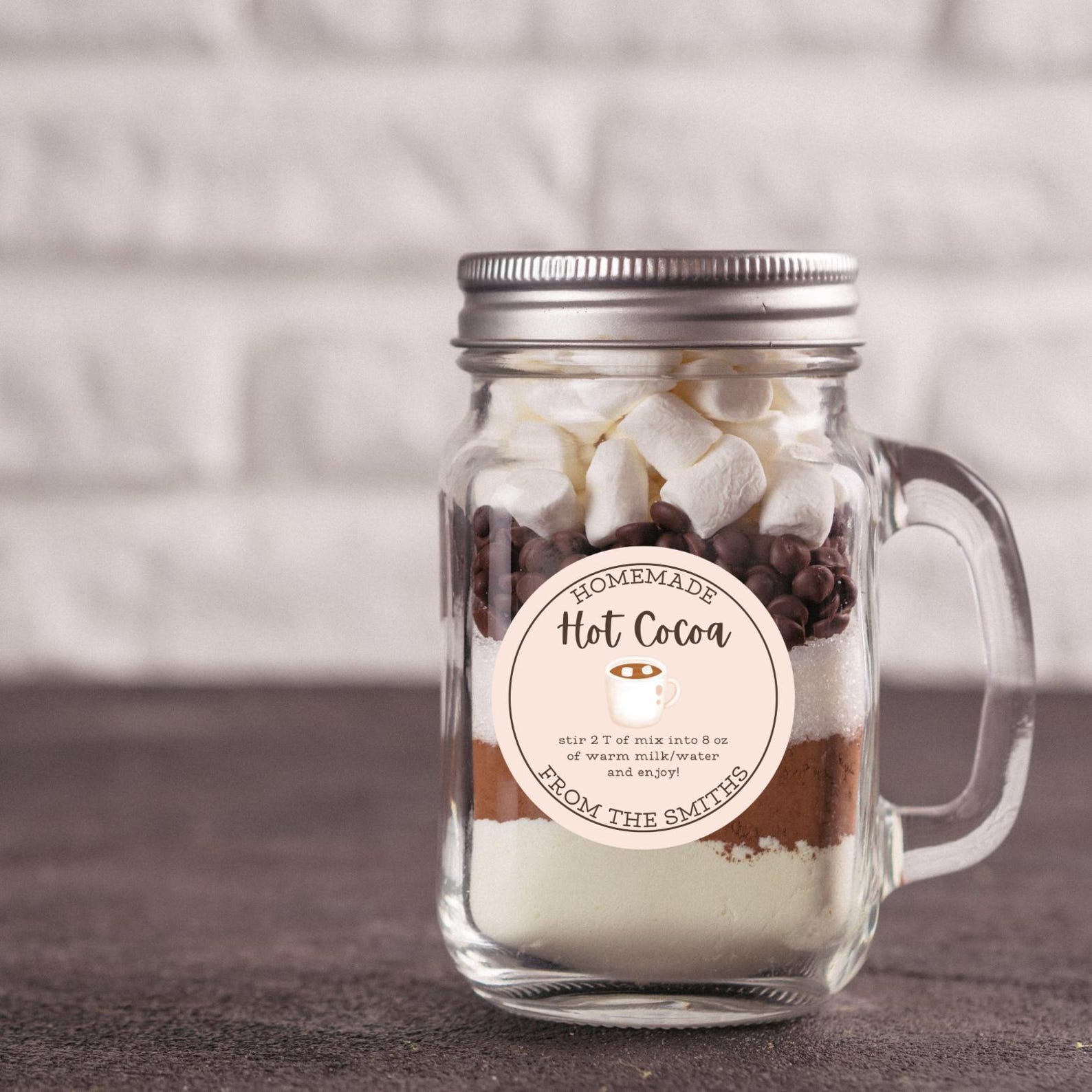 Custom Hot Chocolate Drink Mix Watercolor Label: Personalized Mason Jar ...