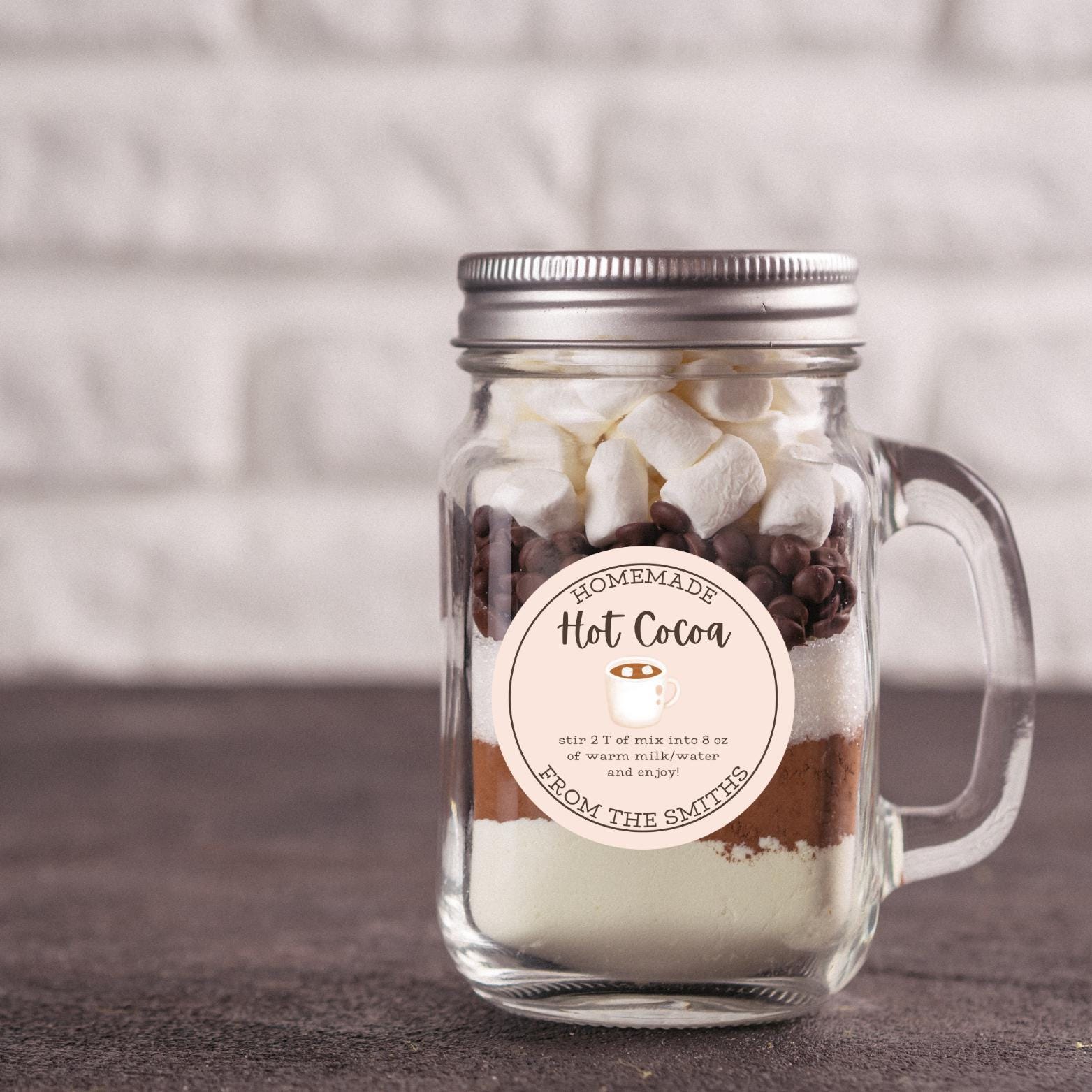Custom Hot Chocolate Drink Mix Watercolor Label: Personalized Mason Jar ...
