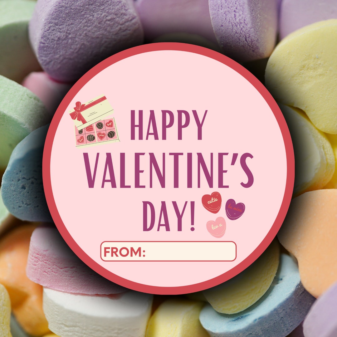 Retro Valentine Printable / Candy Heart Printable Kids / Valentines Day ...