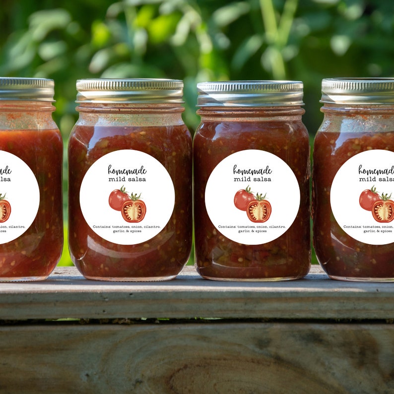 Custom Homemade Salsa Sticker / Custom Hand Drawn Canning Label ...