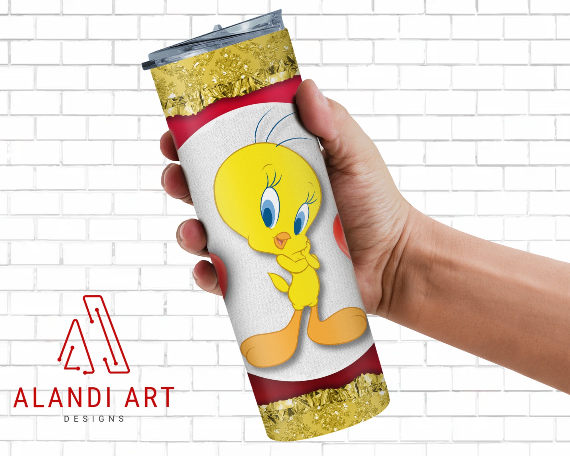 Tweety Bird 20 Oz Tumbler PNG | Floral Cartoon Wrap (digital Download ...
