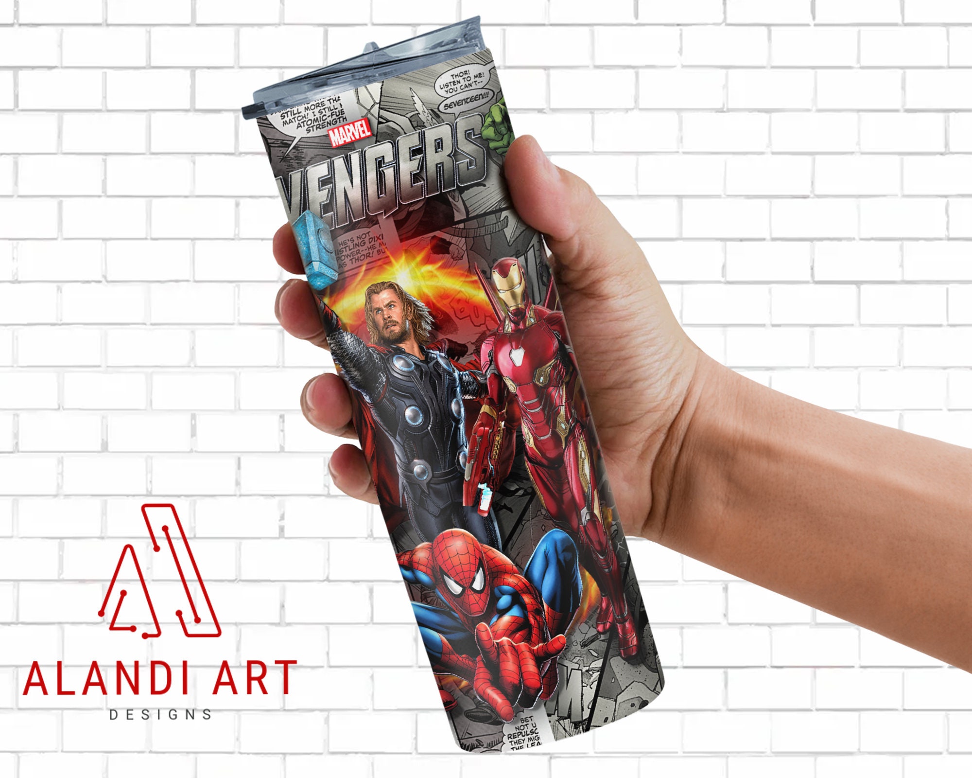 Marvel Heroes Tumbler Skinny / Marvel Heroes Mock-up Straight Design ...