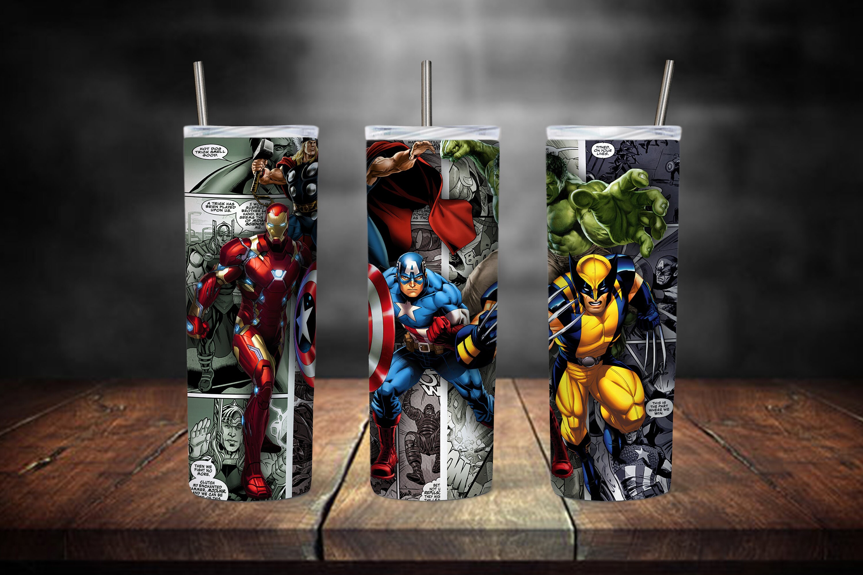 Marvel Heroes Tumbler Skinny / Marvel Heroes Mock-up Straight Design ...