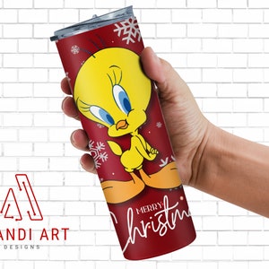 Tweety Bird Christmas Tumbler PNG | 20 Oz Skinny Cup (instant Download ...