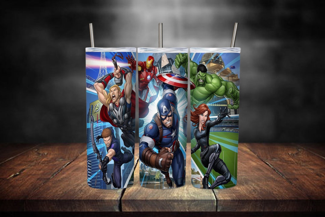 Marvel Heroes Tumbler Skinny / Marvel Heroes Mock-up Straight Design ...