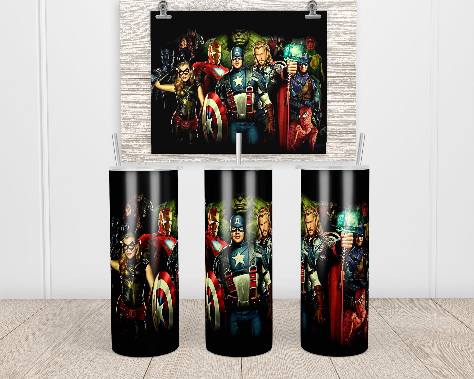Marvel Heroes Tumbler Skinny / Marvel Heroes Mock-up Straight Design ...