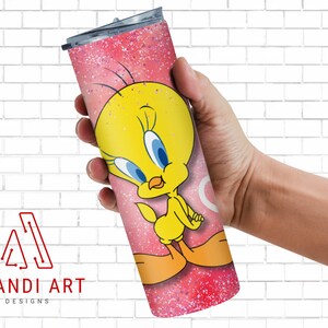 Tweety Bird 20 Oz Tumbler PNG | Floral Seamless Wrap (digital Download ...