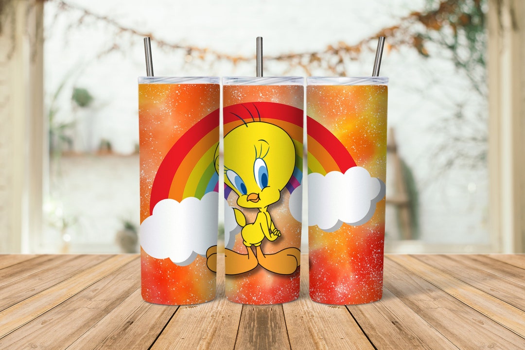 Tweety Bird Rainbow 20 Oz Tumbler PNG | Seamless Wrap (digital Download ...