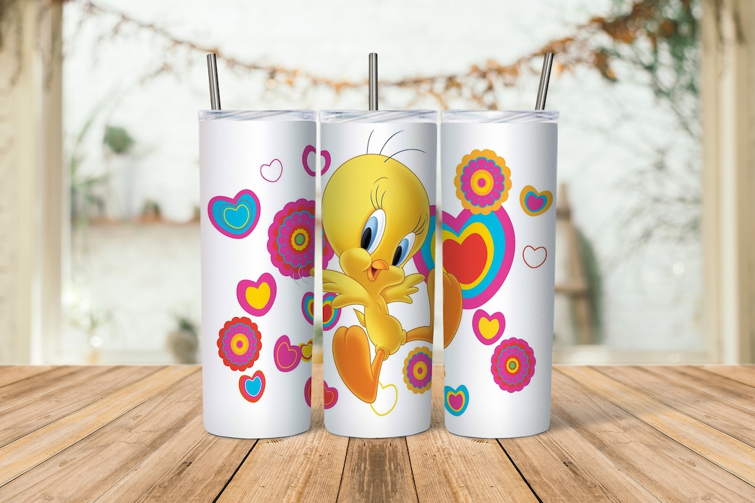 Tweety Bird Floral 20 Oz Tumbler PNG | Sublimation Design (digital ...