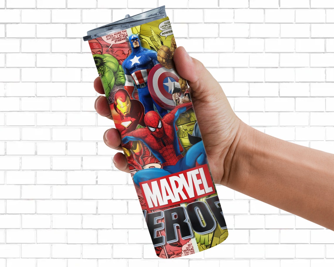 Marvel Heroes Tumbler Skinny / Marvel Heroes Mock-up Straight Design ...
