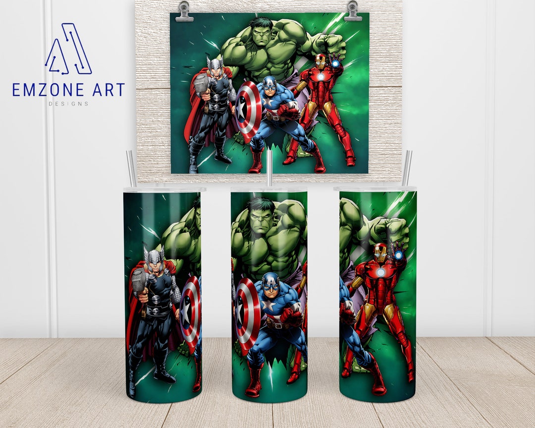 Marvel Heroes Tumbler Skinny / Marvel Heroes Mock-up Straight Design ...