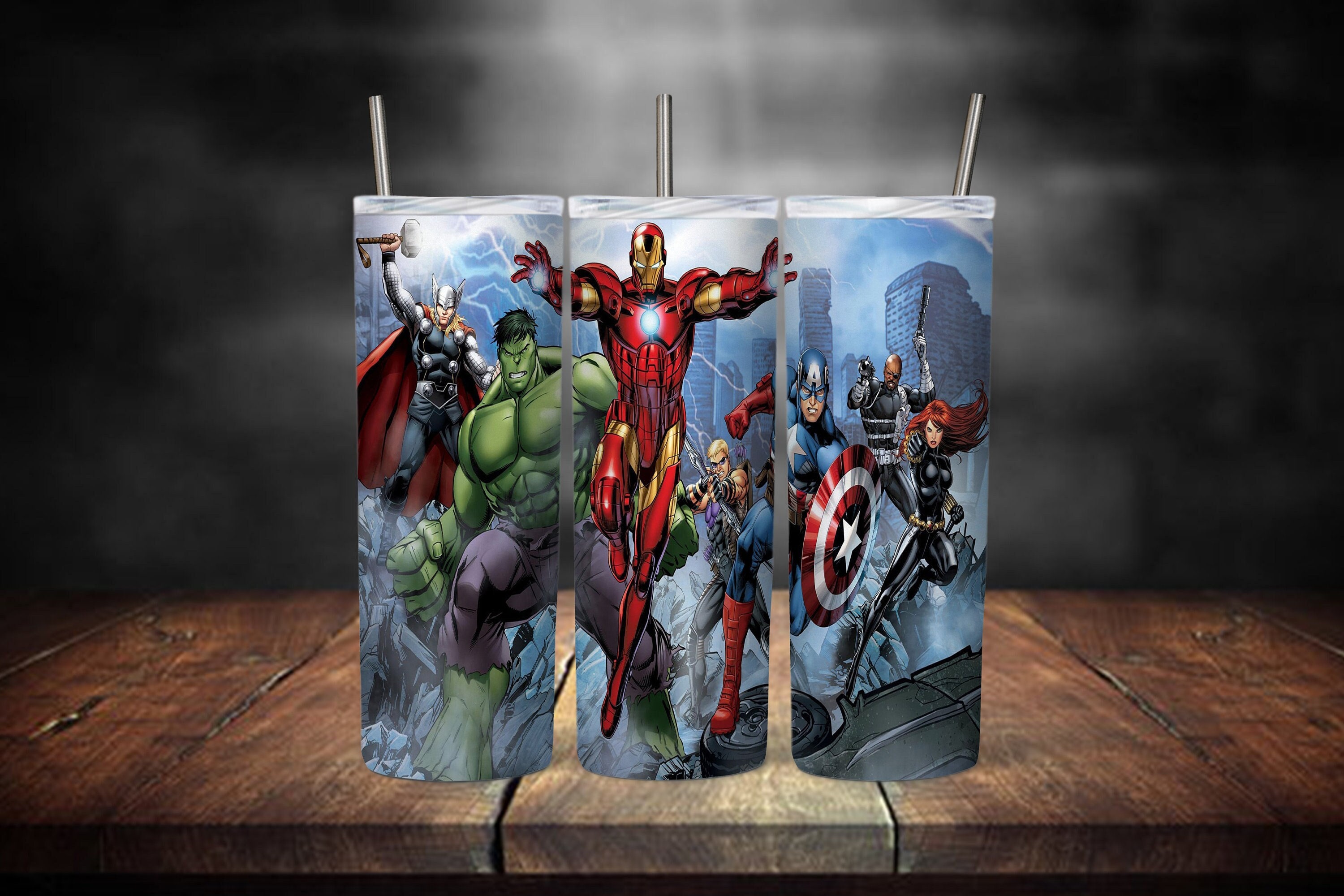 Marvel Heroes Tumbler Skinny / Marvel Heroes Mock-up Straight Design ...