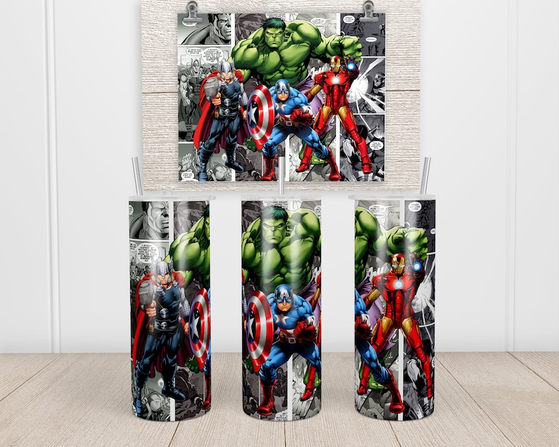 Marvel Heroes Tumbler Skinny / Marvel Heroes Mock-up Straight Design ...