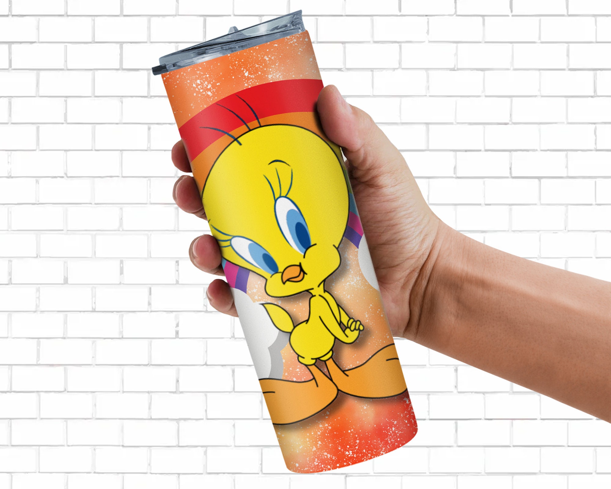 Tweety Bird Rainbow 20 Oz Tumbler PNG | Seamless Wrap (digital Download ...