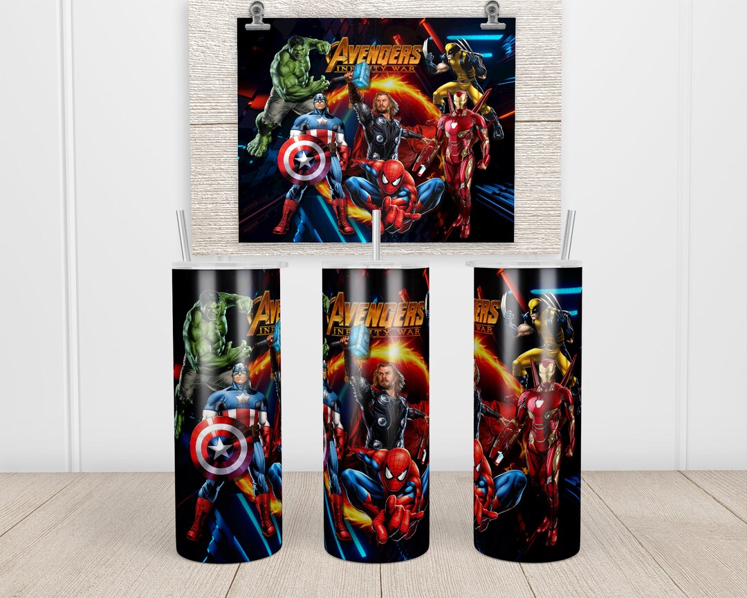 Marvel Heroes Tumbler Skinny / Marvel Heroes Mock-up Straight Design ...