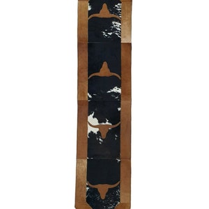 Natural Cowhide Patchwork Table Runner | Handmade Cowhide Table Runner ...