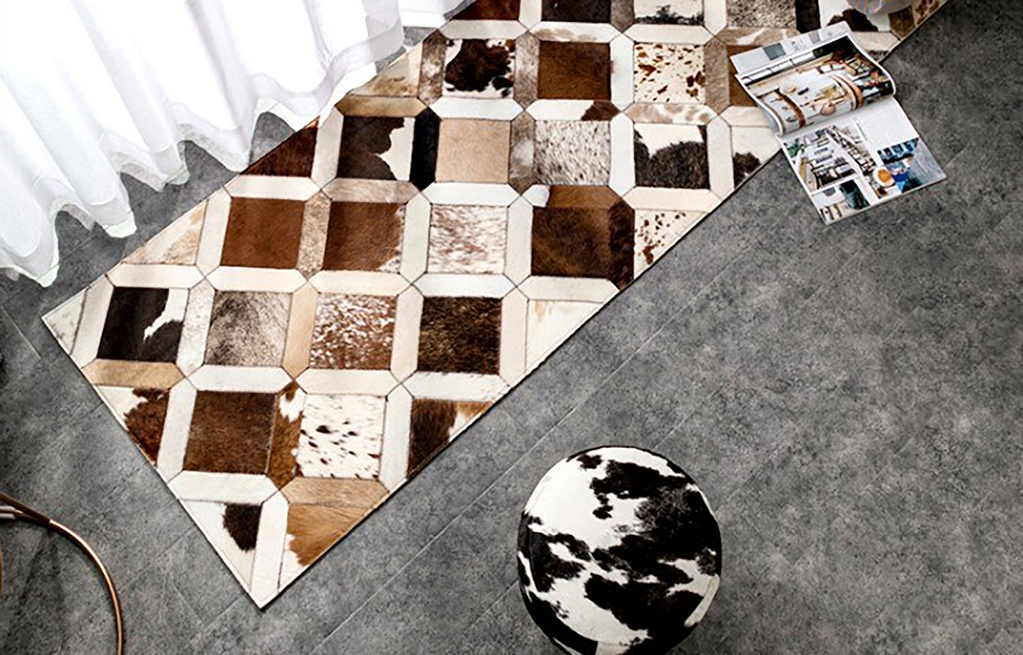 Natural Cowhide Patchwork Rug Handmade Cowhide Carpet Home - Etsy
