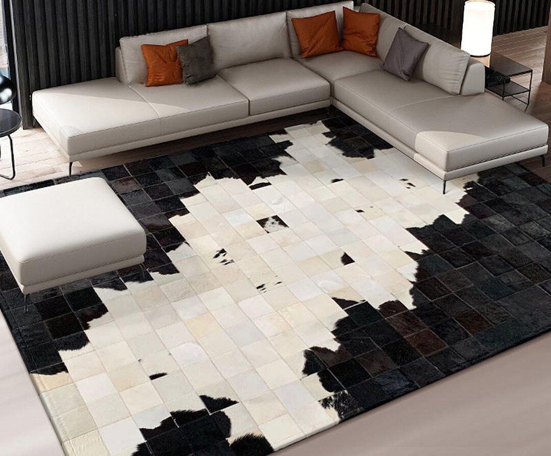Natural Cowhide Patchwork Rug | Handmade Cowhide Carpet | Home Décor ...