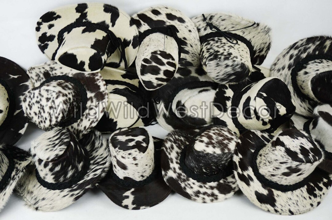 Real Cowhide Cowboy Hat With Adjustable Strap, Cowboy Hat for Men and ...