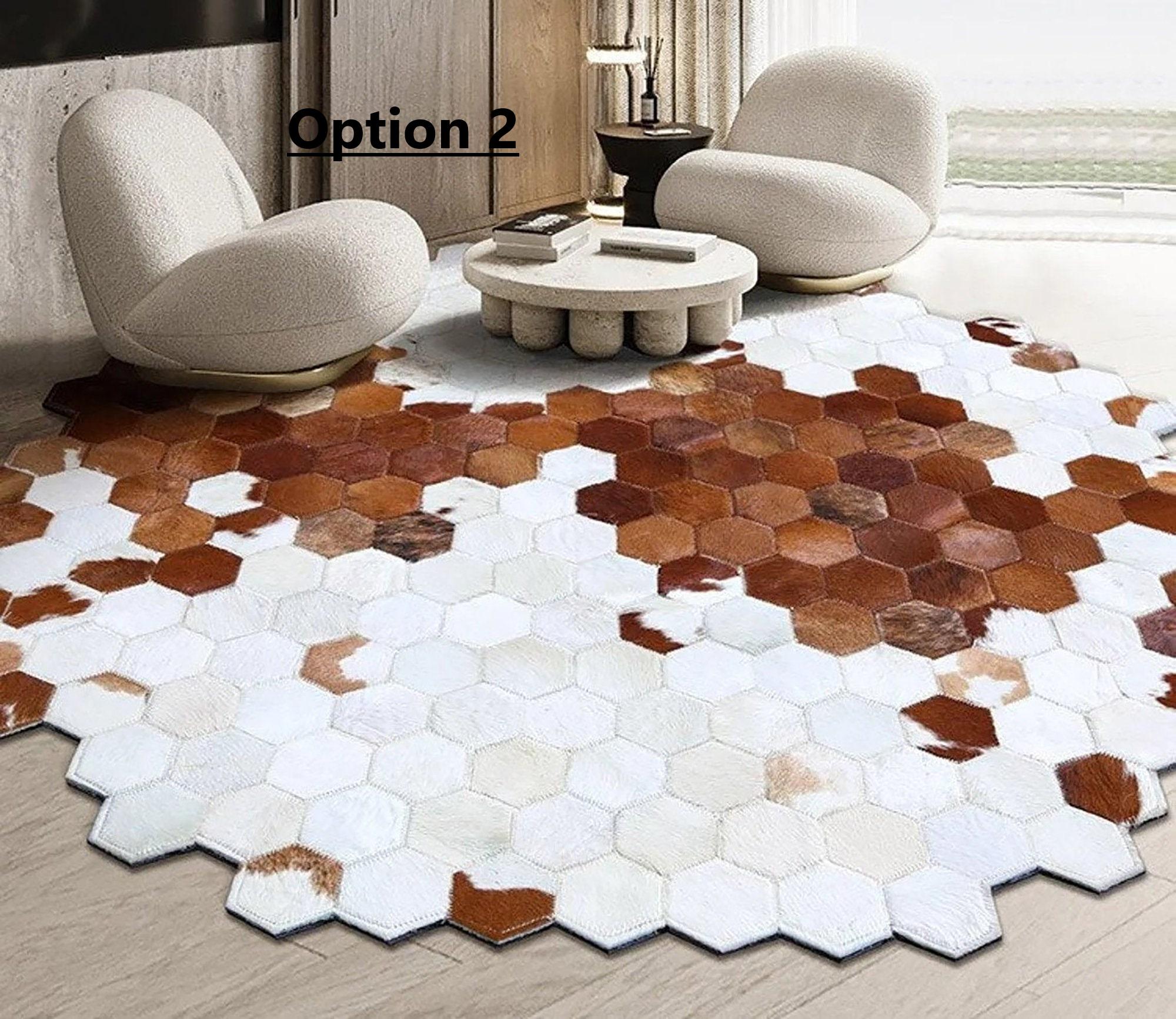 Natural Cowhide Leather Area Rug | Handmade Cowhide Carpet | Comfy Home ...