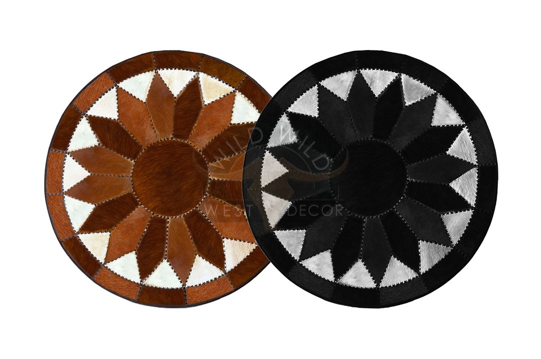 Natural Cowhide Leather Area Rug Handmade Cowhide Patchwork Rug Home ...