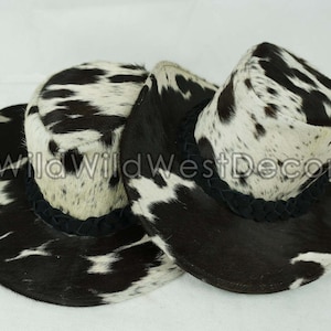 Real Cowhide Cowboy Hat With Adjustable Strap, Cowboy Hat for Men and ...