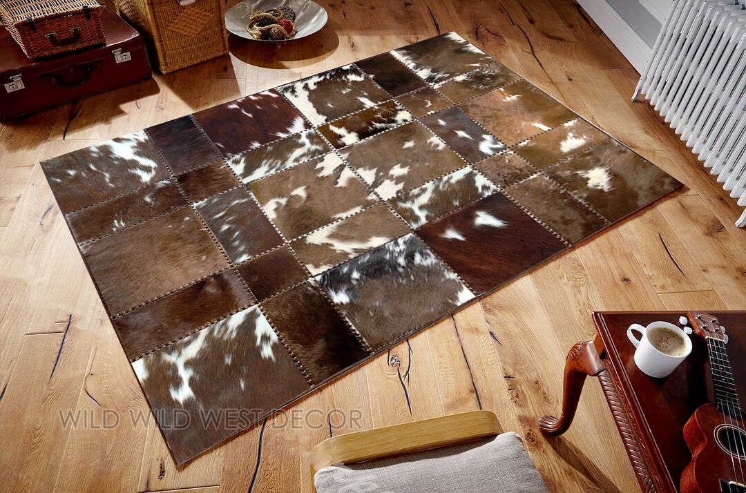 Natural Cowhide Patchwork Rug | Handmade Cowhide Carpet | Home Décor ...