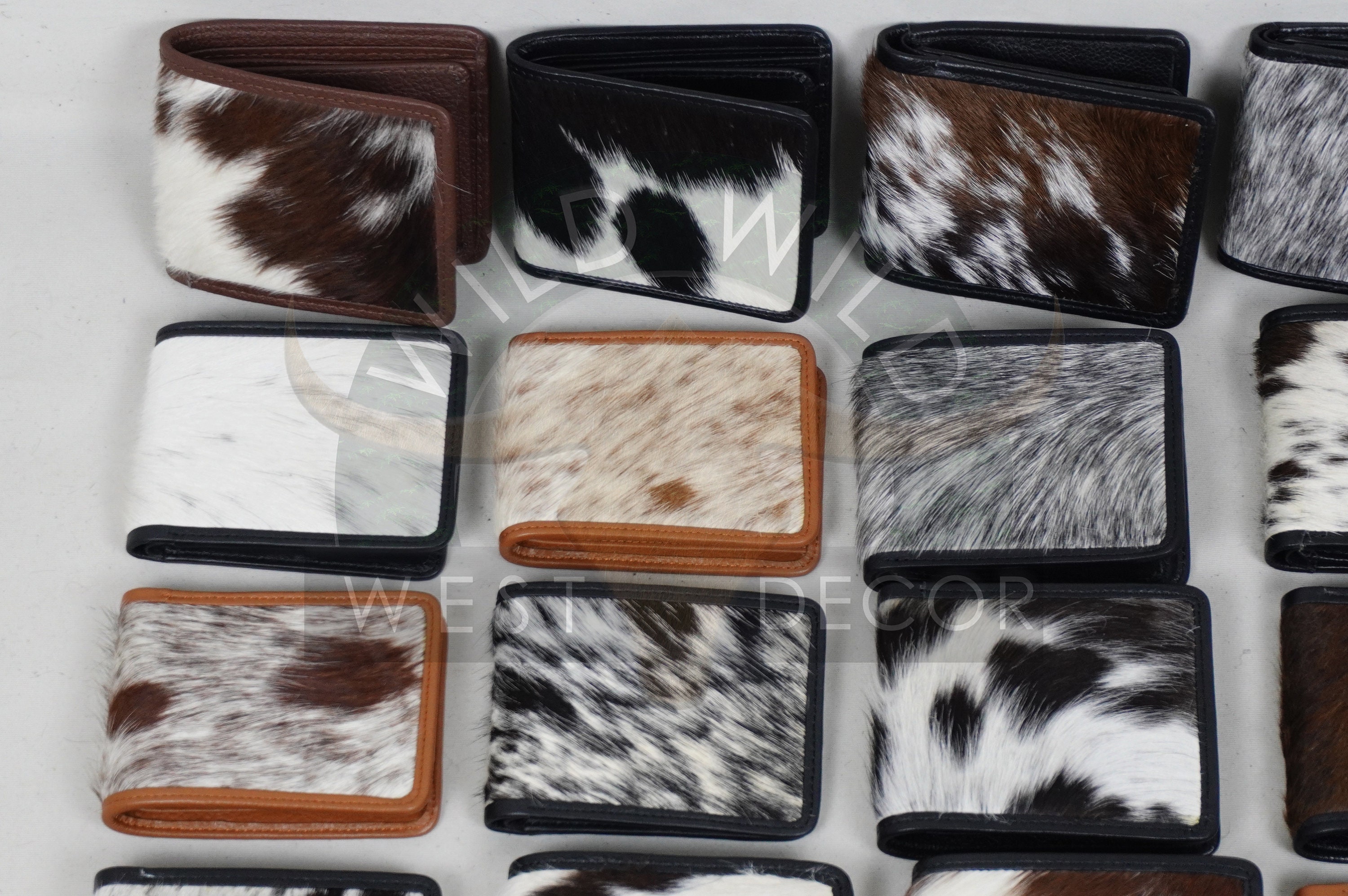 Cowhide Wallets Real Hair on Leather Purses Natural Cow - Etsy