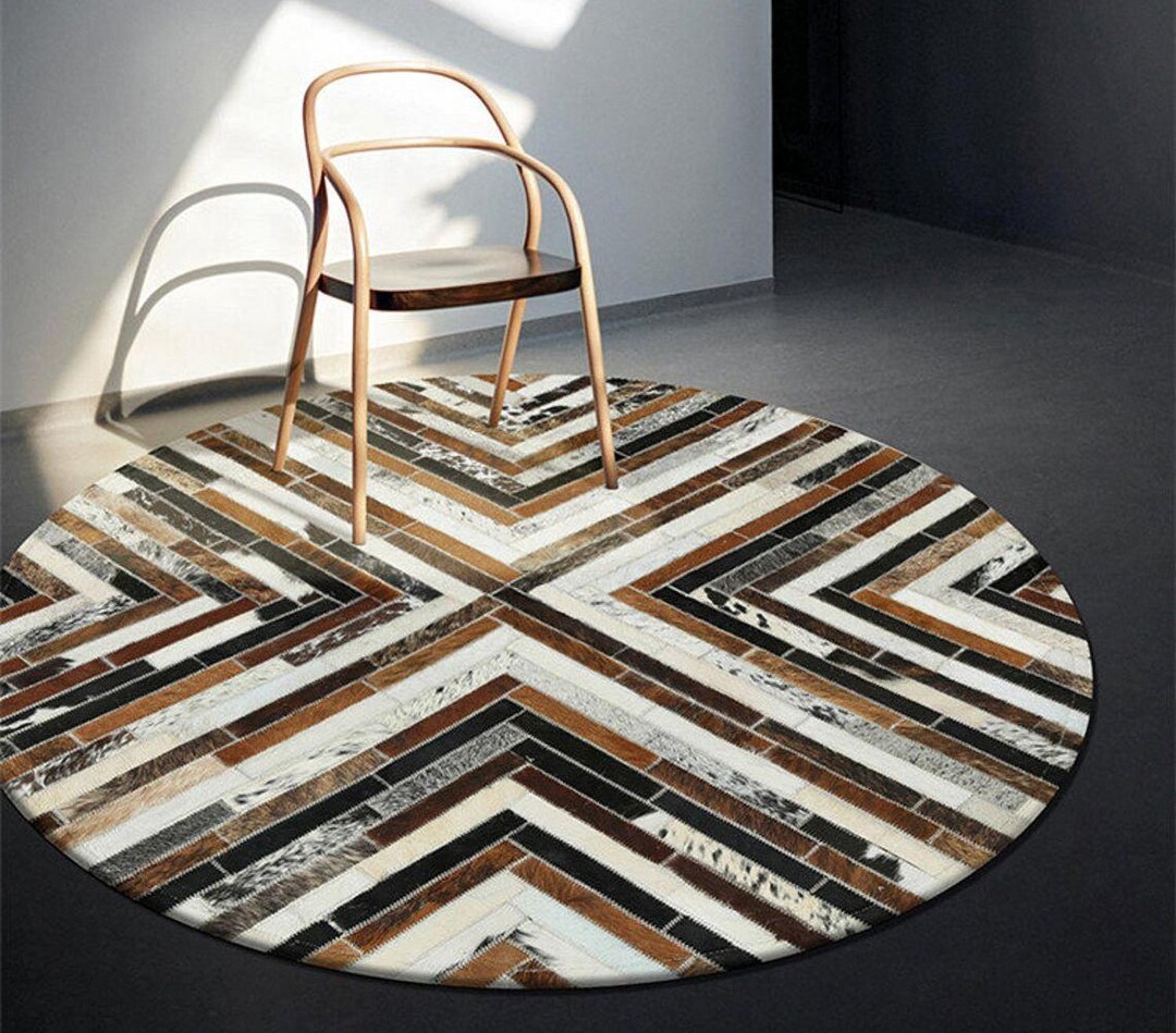 Natural Cowhide Leather Area Rug | Handmade Cowhide Patchwork Carpet ...