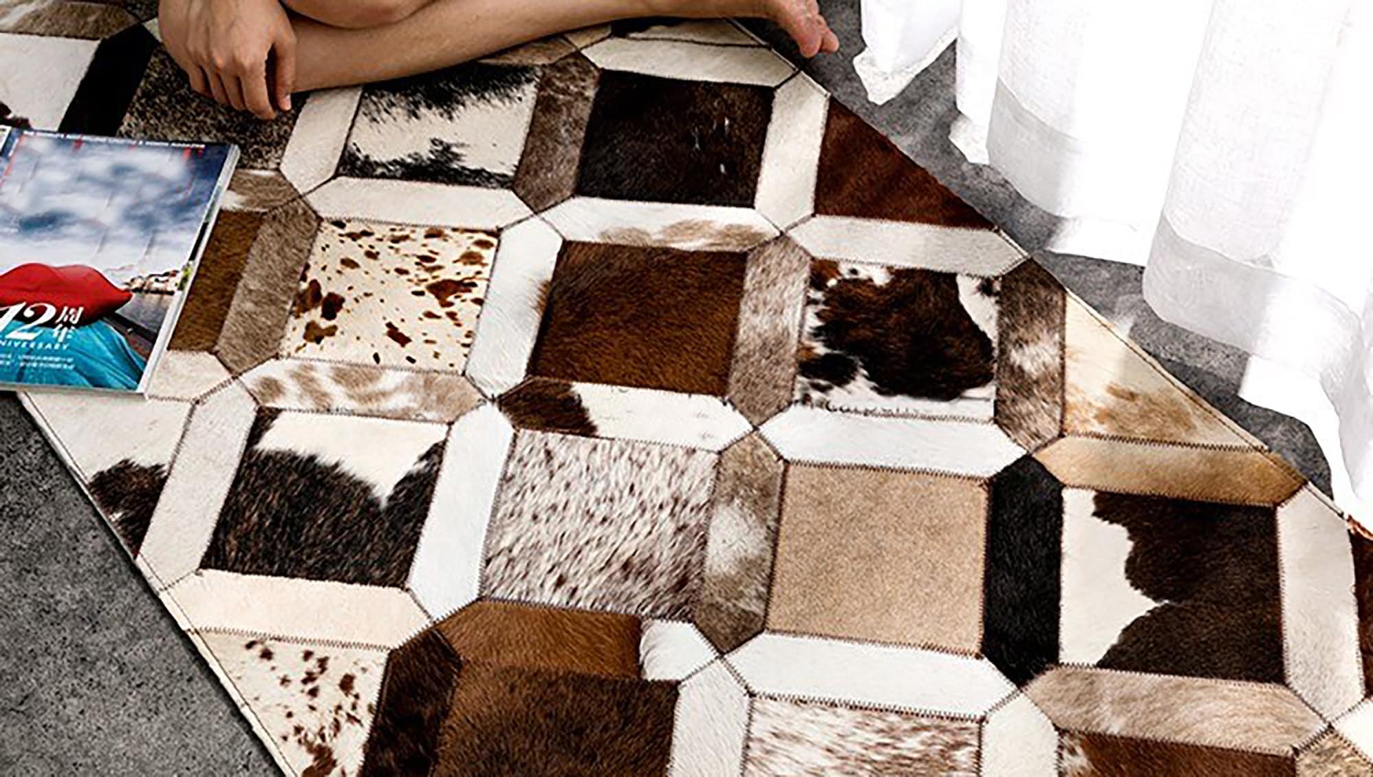 Natural Cowhide Patchwork Rug | Handmade Cowhide Carpet | Home Décor ...
