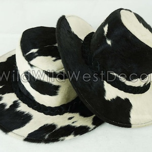 Real Cowhide Cowboy Hat With Adjustable Strap, Cowboy Hat for Men and ...