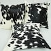 Cowhide Pillow Covers | Real Hair on Leather | Natural Cow Skin Cushion ...