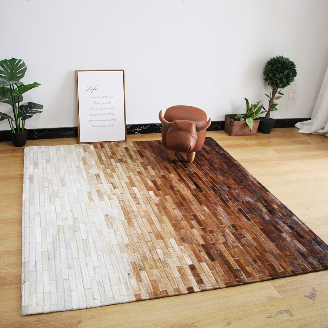 Natural Cowhide Patchwork Rug | Handmade Cowhide Carpet | Home Décor ...