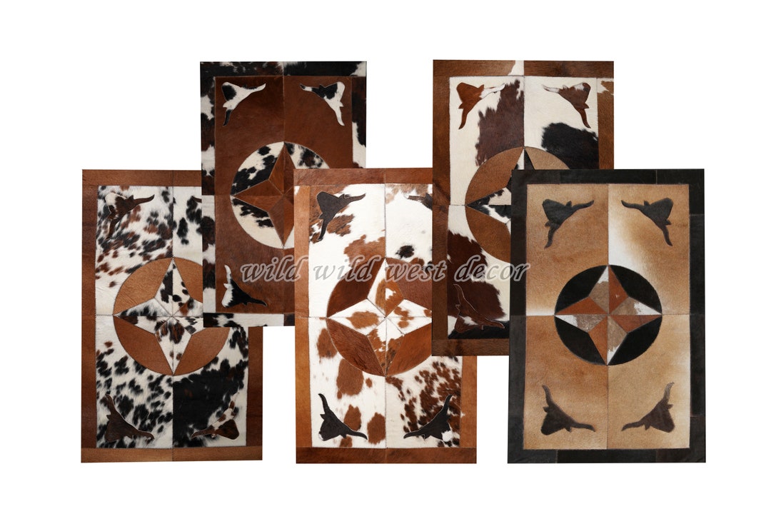 Natural Cowhide Patchwork Rug | Handmade Cowhide Carpet | Home Décor ...