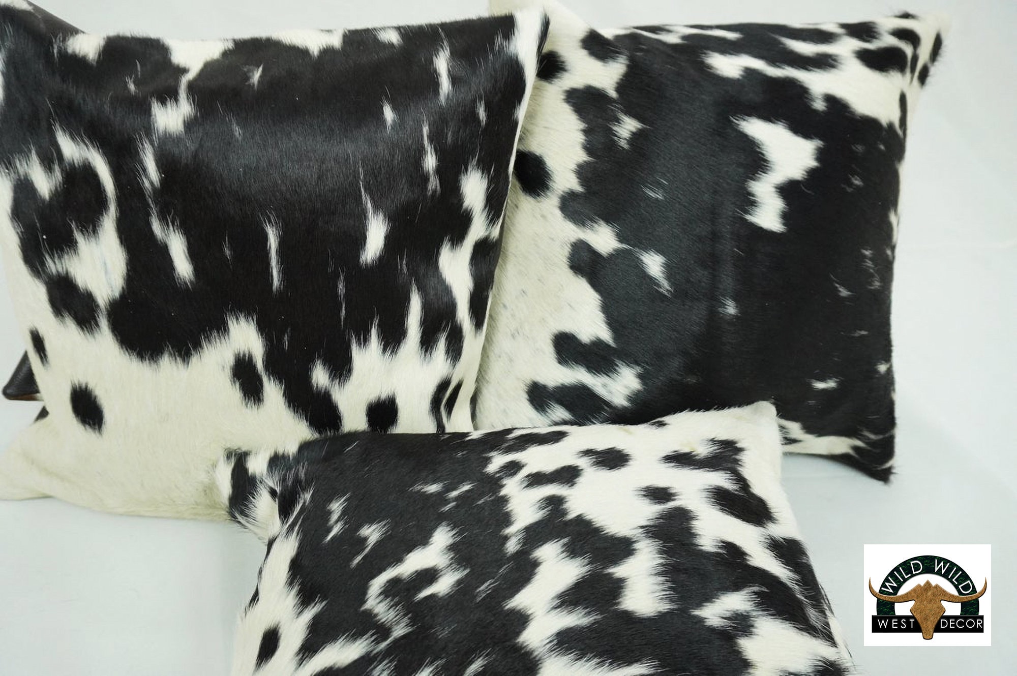 Cowhide Pillow Covers | Real Hair on Leather | Natural Cow Skin Cushion ...