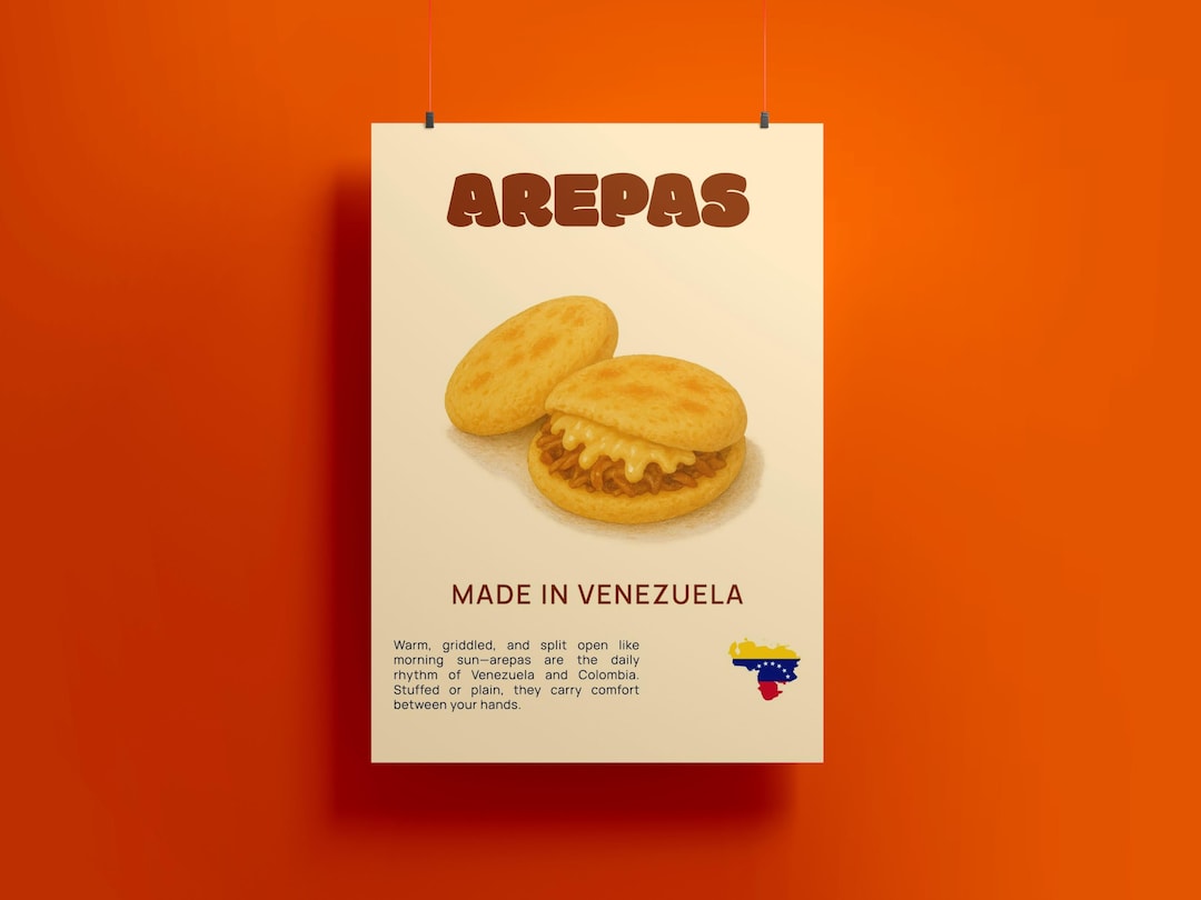 KITCHEN WALL ART Venezuelan Food Arepas Poster Printable Wall Decor ...