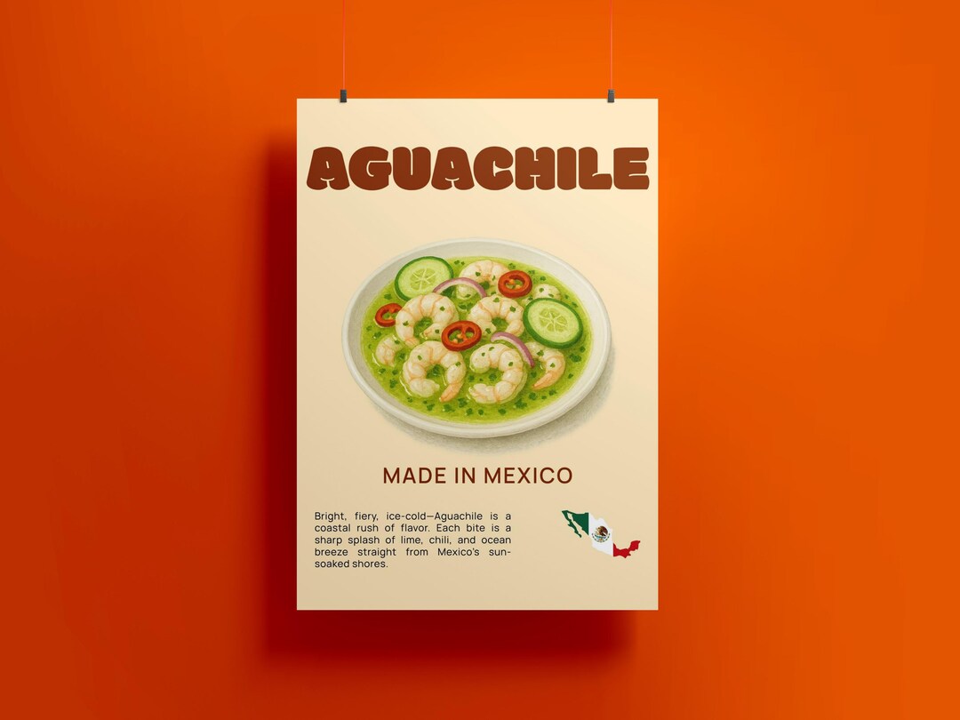 Aguachile Mexican Food Print: Rustic Kitchen Wall Art (digital Download ...