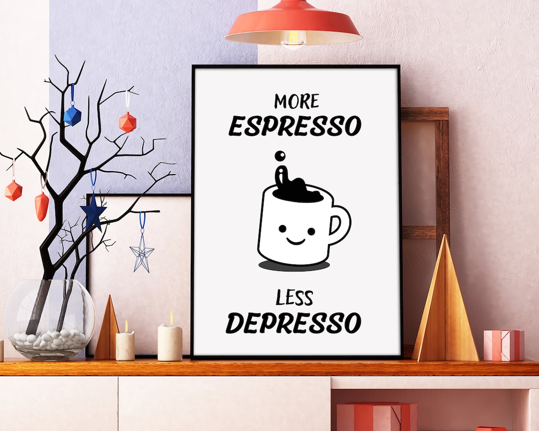 Funny Food Poster Coffe Food Wall Art for Kitchen Art Decor Living Room ...