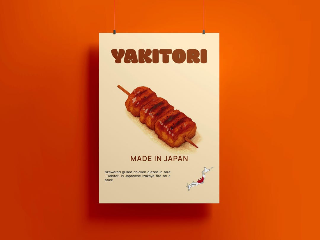 KITCHEN WALL ART Japanese Food Yakitori Poster Printable Wall Decor ...